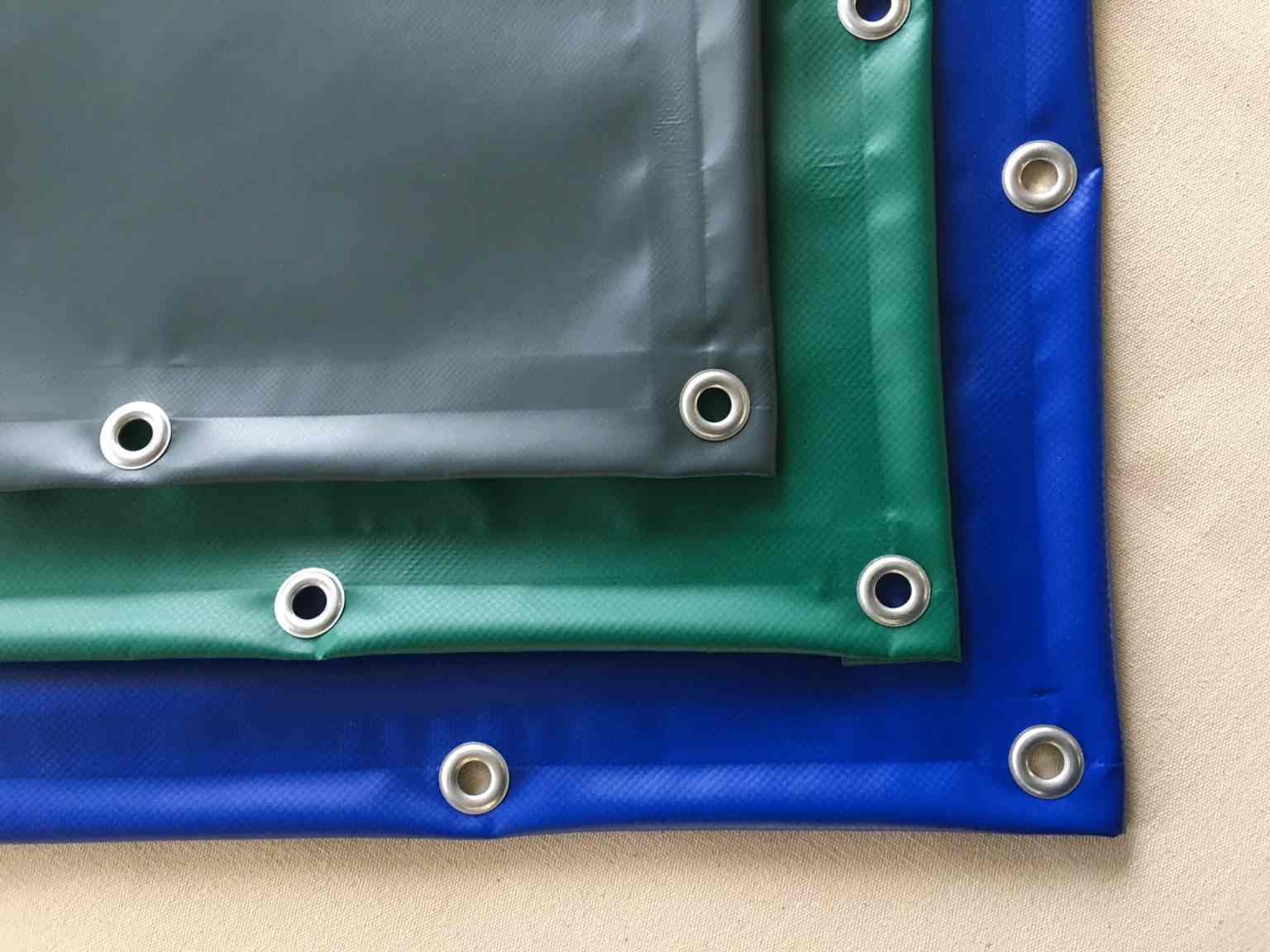 Abdeckplane nach Maß, PVC 600 g/m² mit Ösen, gesäumt | Esslinger Sack ...